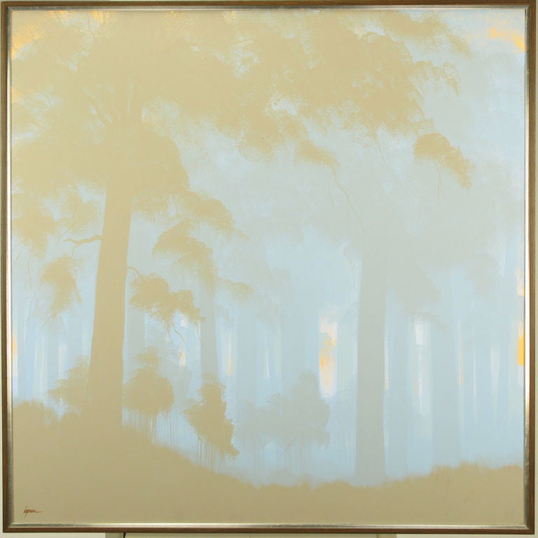 Large "Forest of Marrille" Oil Painting On Canvas By Hagman at 1stDibs