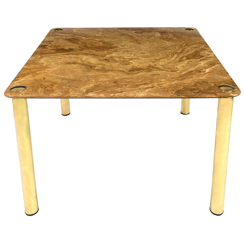 Custom-Made Square Marquetry Dining Table with Inlay Design, 20th ...