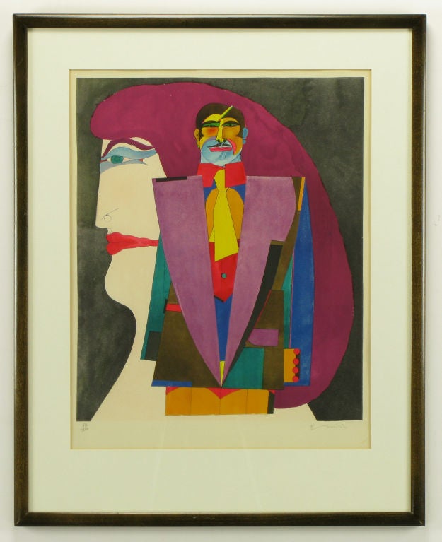 Richard Lindner (1901-1978) Lithograph Titled "Couple 1". at 1stDibs