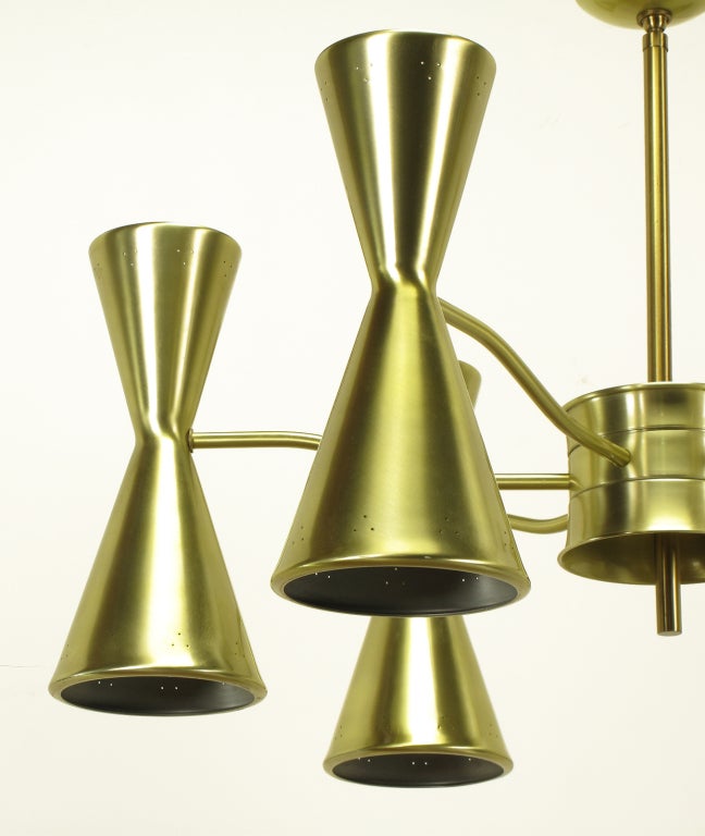 Litecraft Twelve Light Chandelier with Pierced Hourglass Shades at 1stDibs