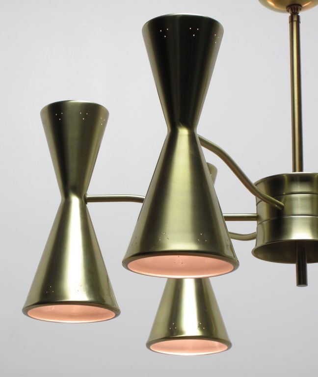 Litecraft Twelve Light Chandelier with Pierced Hourglass Shades at 1stDibs