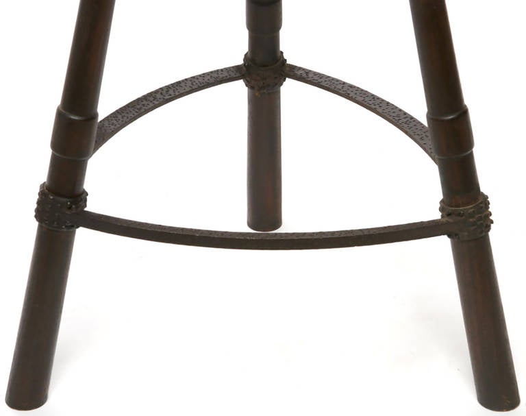 Pair of Primitive Birthing Chair Inspired Bar Stools at 1stDibs