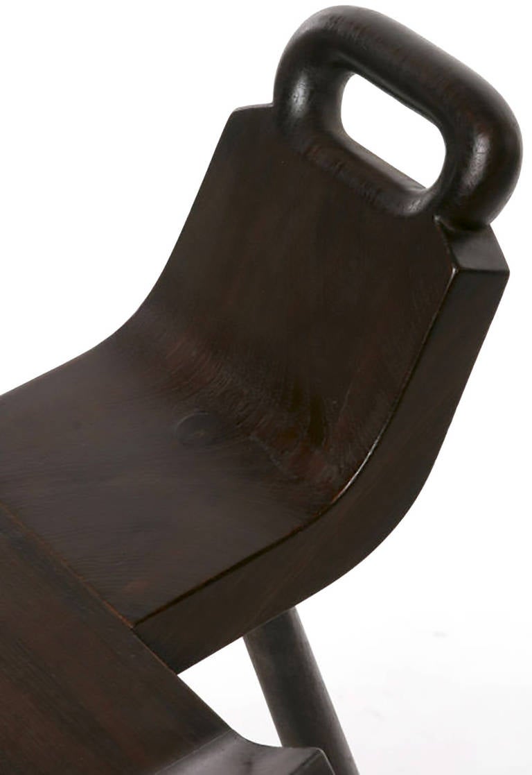 Pair of Primitive Birthing Chair Inspired Bar Stools at 1stDibs