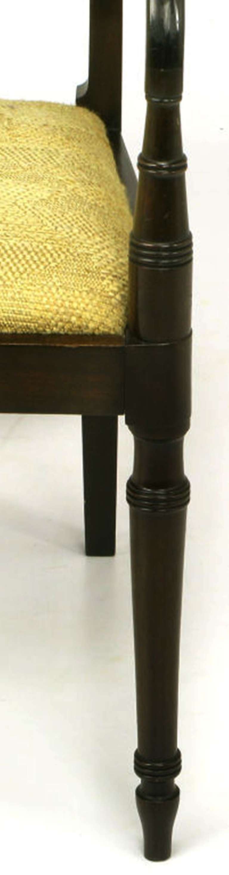 Dark Walnut and Cane Regency Arm Chair With Upholstered Seat at 1stDibs