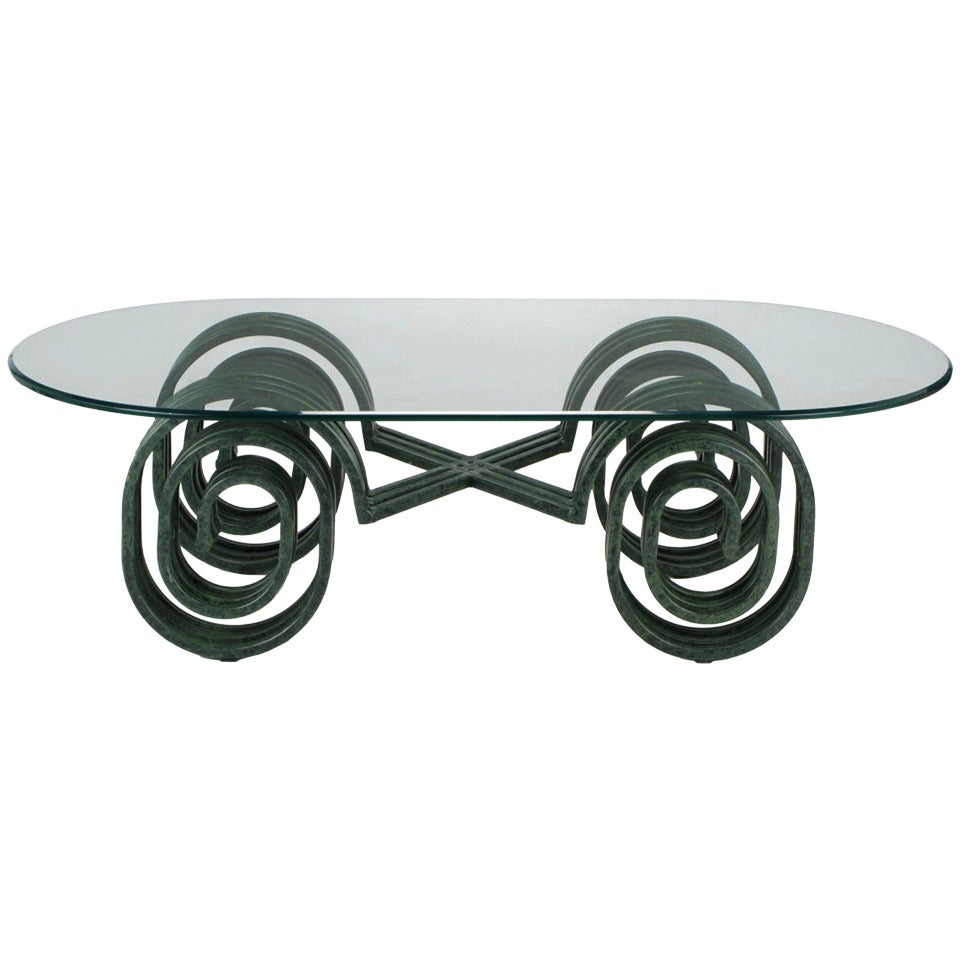 Verdigris Lacquered Elliptical Spirals Coffee Table at 1stDibs | actona ...