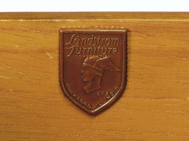 Landstrom Furniture Walnut and Vitrolite Long Dresser at 1stDibs