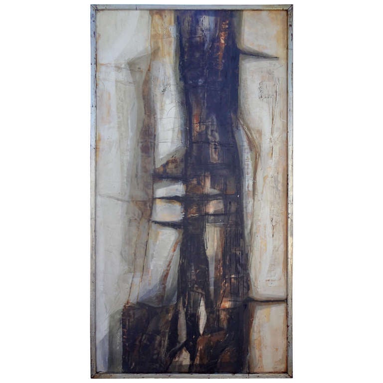 Midcentury Abstract Oil Painting by Cecil Lang Casebier at 1stDibs