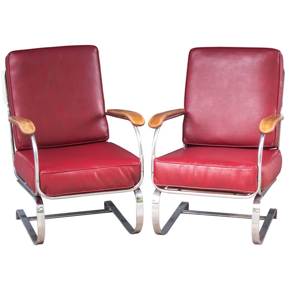 A Pair of Kem Weber Springer Chairs For Sale at 1stDibs