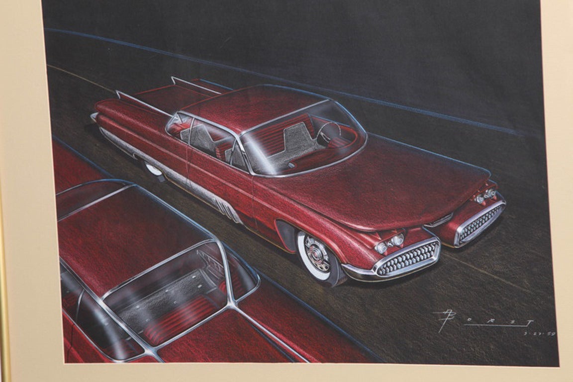 Original Concept Car Rendering by Al Borst, 1959 For Sale at 1stDibs