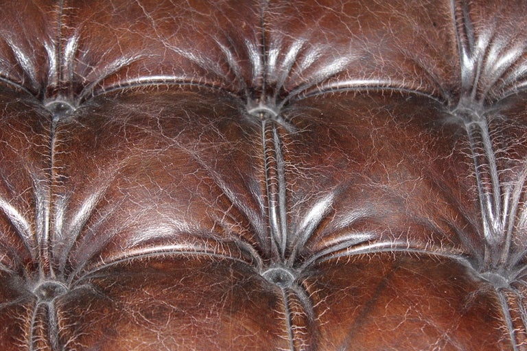 Leather Tufted Ottoman at 1stDibs | leather ottomans, tufted ottomans