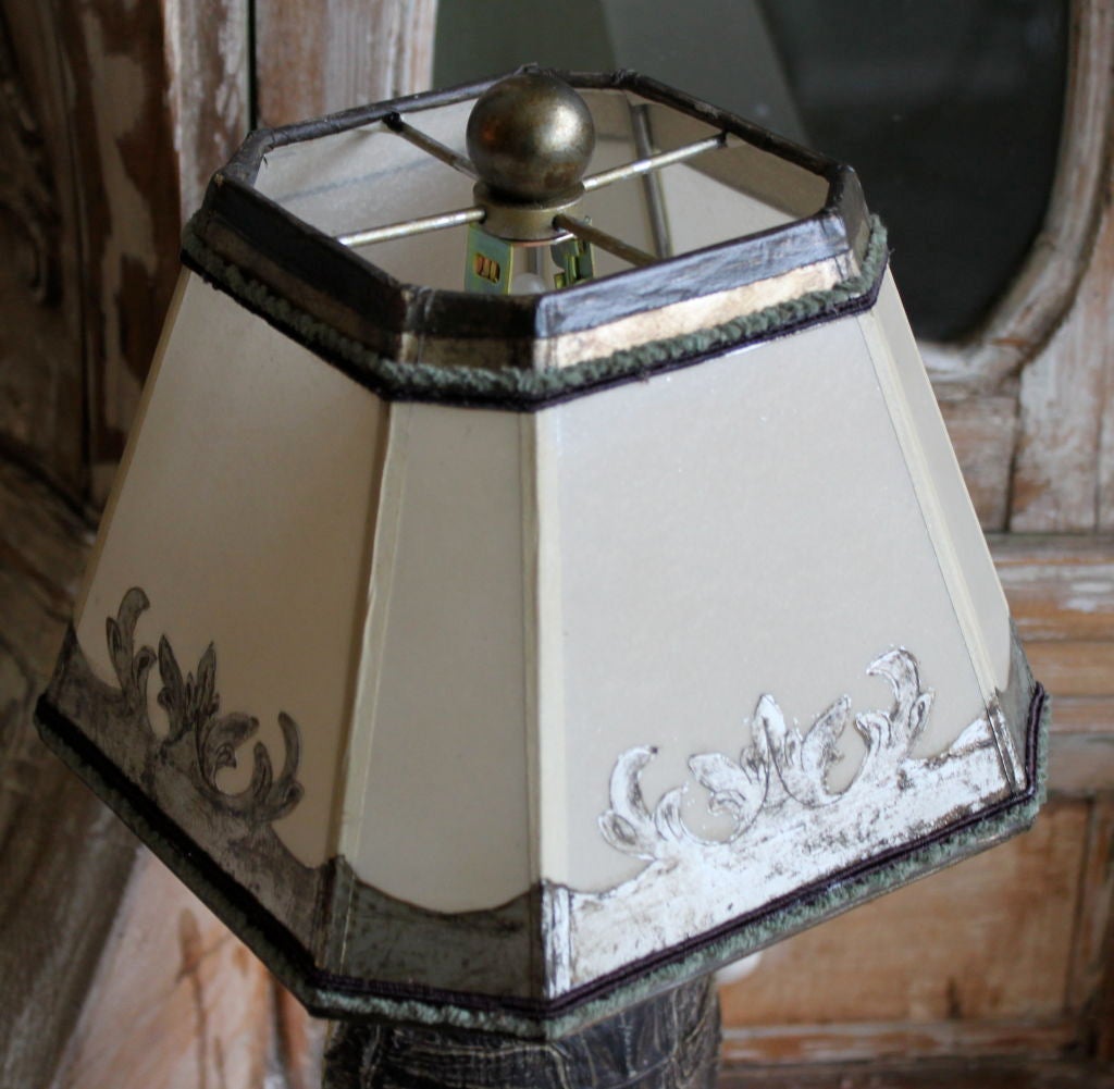 Pair of Petite Tortoise Shell Lamps with Custom Painted Shades at 1stdibs