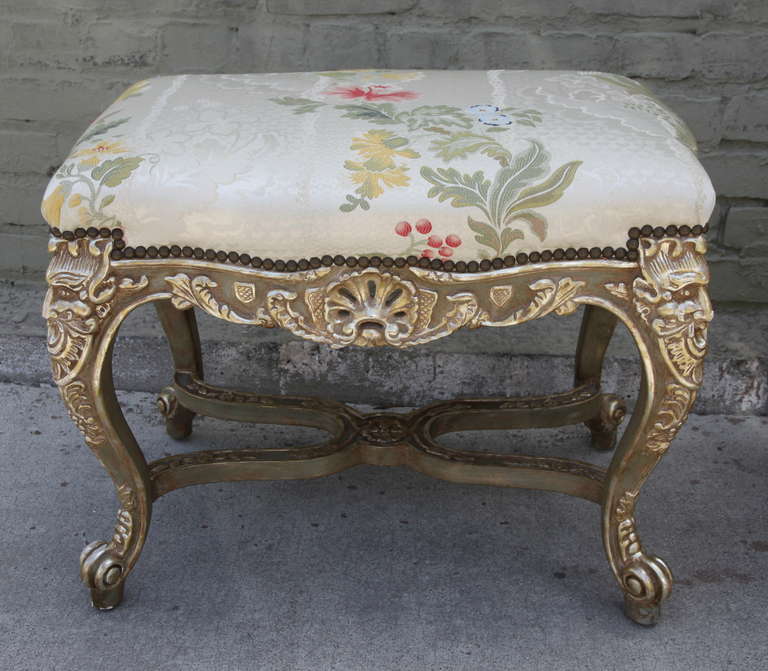 Pair of Carved Silvered Benches at 1stDibs