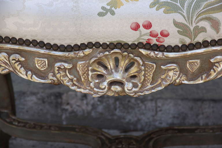 Pair of Carved Silvered Benches at 1stDibs