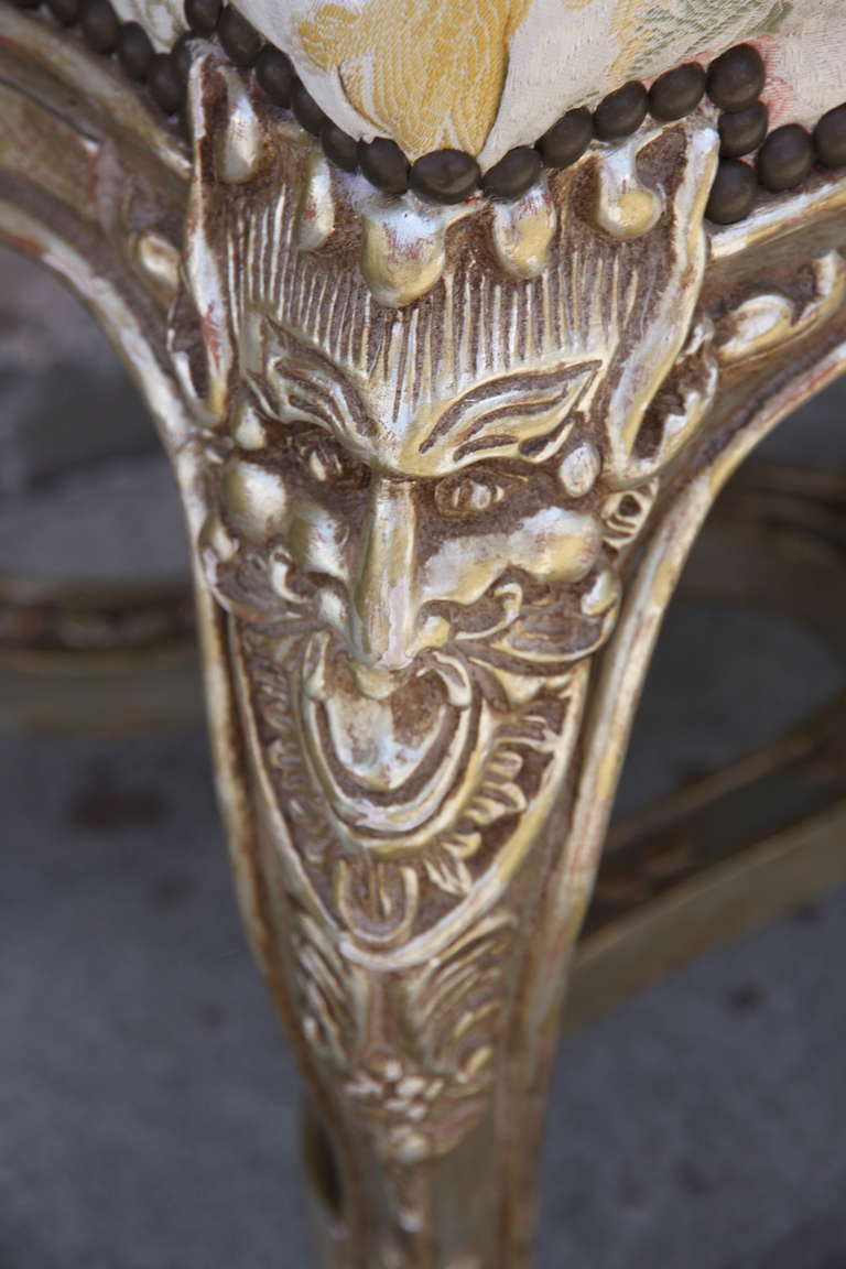 Pair of Carved Silvered Benches at 1stDibs