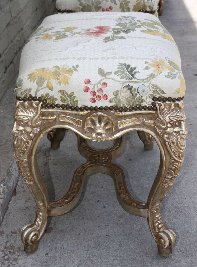 Pair of Carved Silvered Benches at 1stDibs