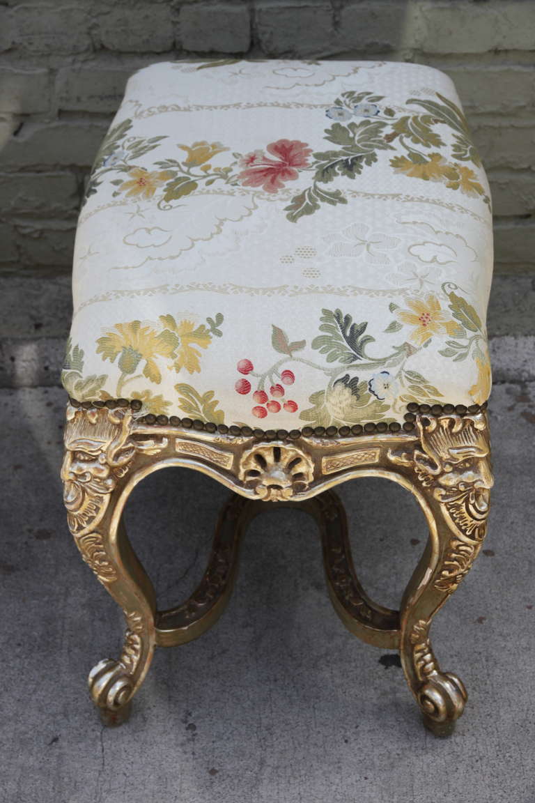 Pair of Carved Silvered Benches at 1stDibs