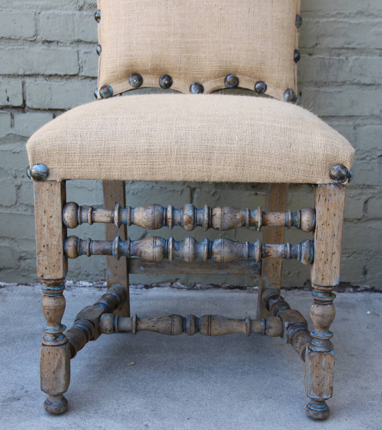 Set of Ten Painted and Burlap Dining Chairs at 1stDibs | burlap chairs ...