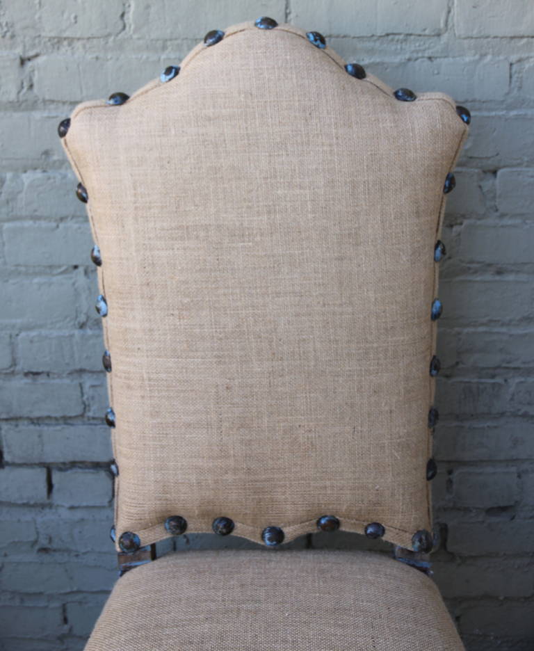 Set of Ten Painted and Burlap Dining Chairs at 1stDibs | burlap chairs ...
