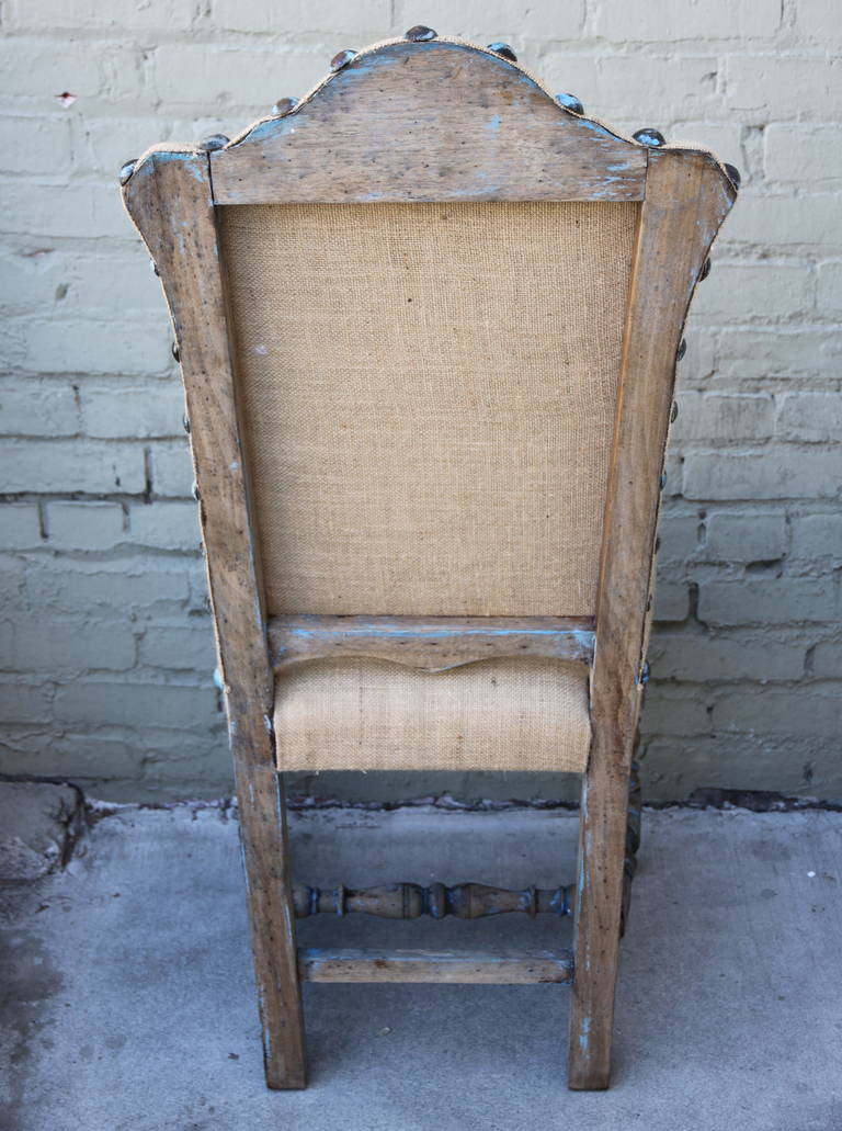 Set of Ten Painted and Burlap Dining Chairs at 1stDibs | burlap chairs ...