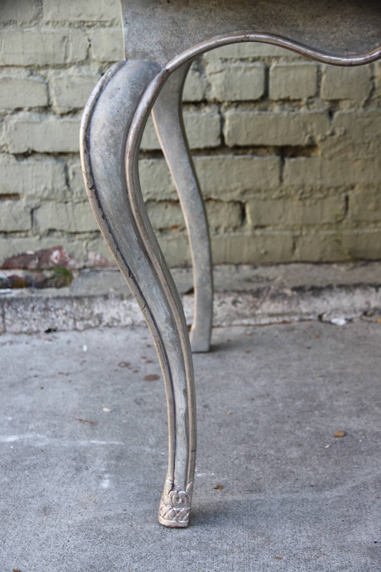 Pair of French Painted and Silver Gilt Tables at 1stDibs