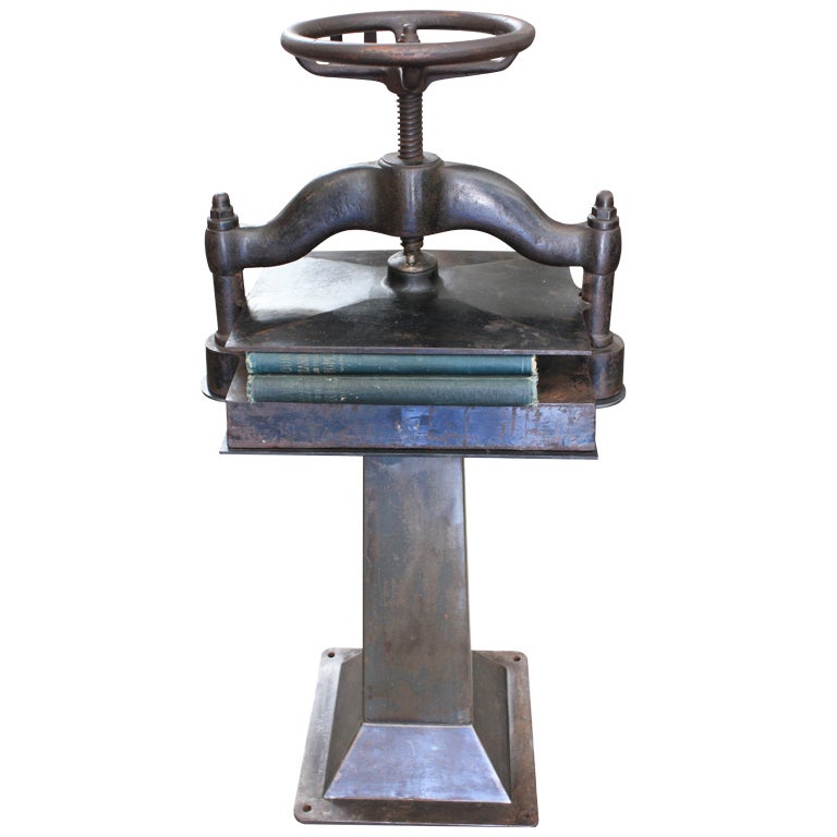 Large Old Book Press on Stand at 1stDibs