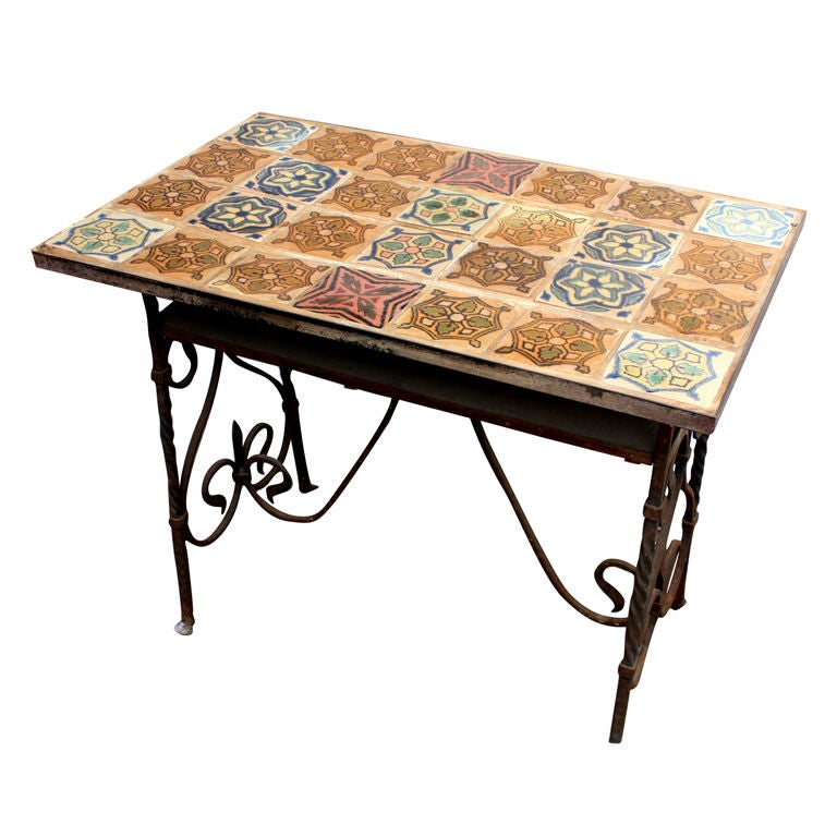 Unique California Tile Side Table at 1stDibs