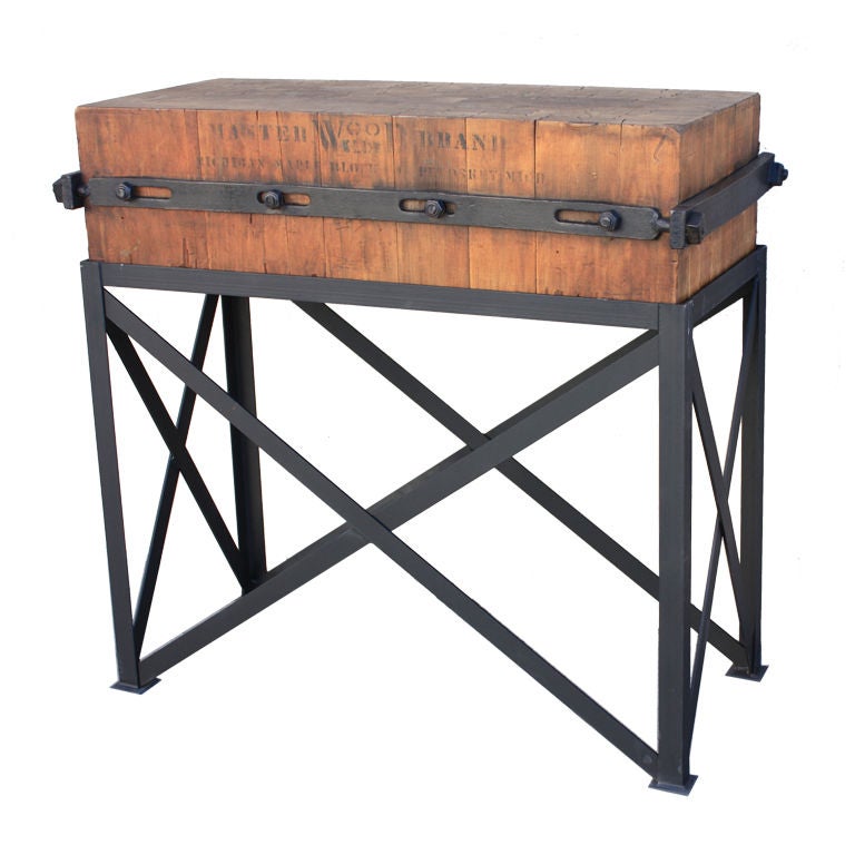 Great Chopper Block Industrial Island at 1stDibs