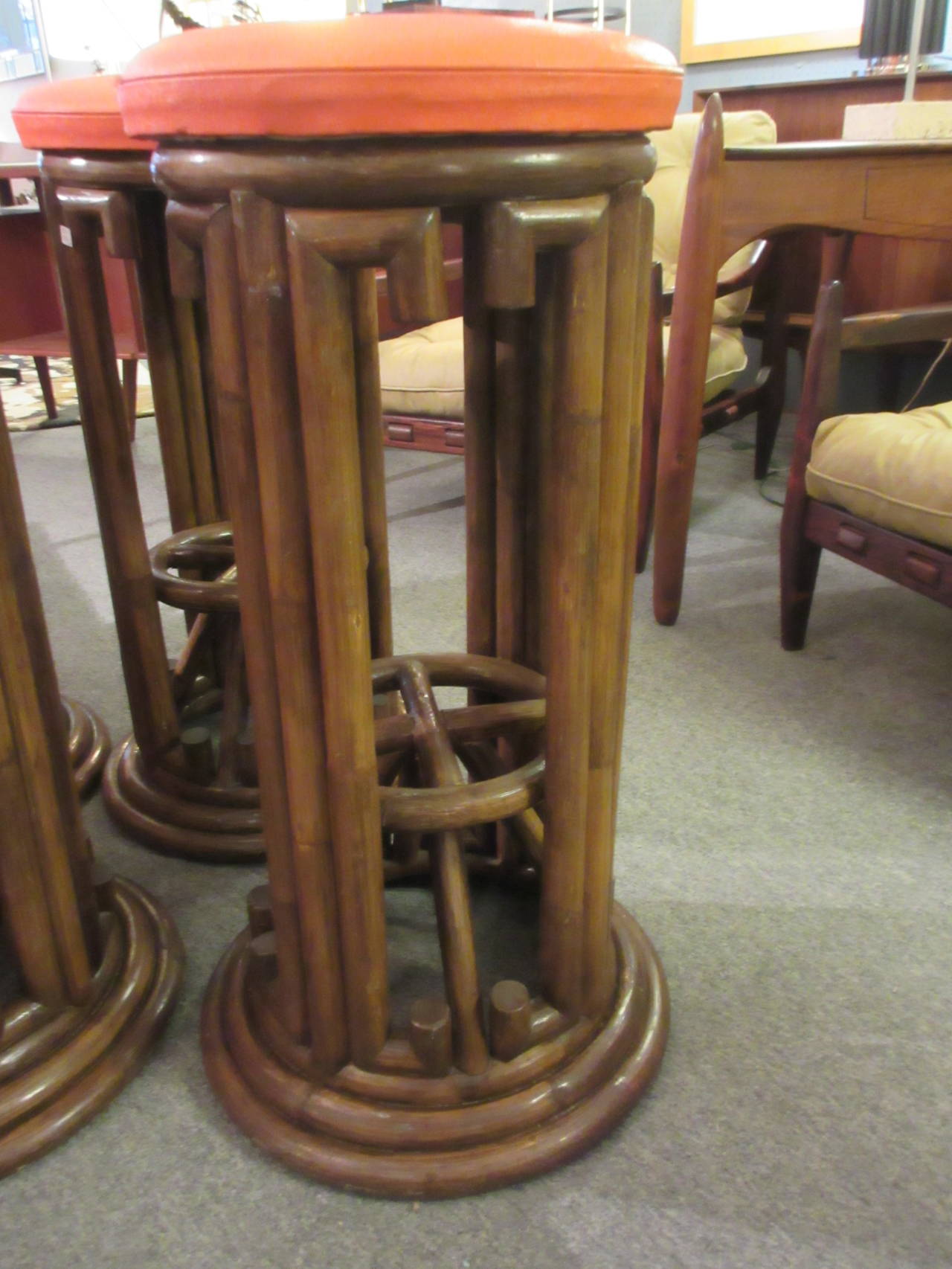 Bamboo Tiki Style Bar Stools Set of Four at 1stDibs | bamboo tiki bar ...