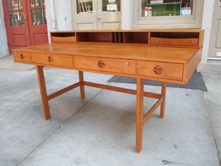 Jens Quistgaard Teak Flip Desk for Lovig at 1stDibs