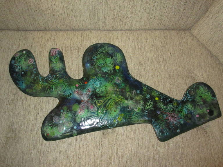 Doris Hall and Kalman Kubinyi Large Enameld Plaque at 1stDibs