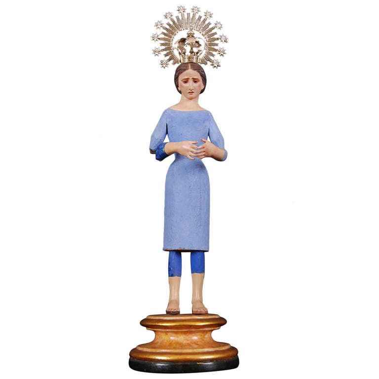 " Madona Dolorosa" Antique Statue from Sevilla, Spain For Sale at 1stDibs