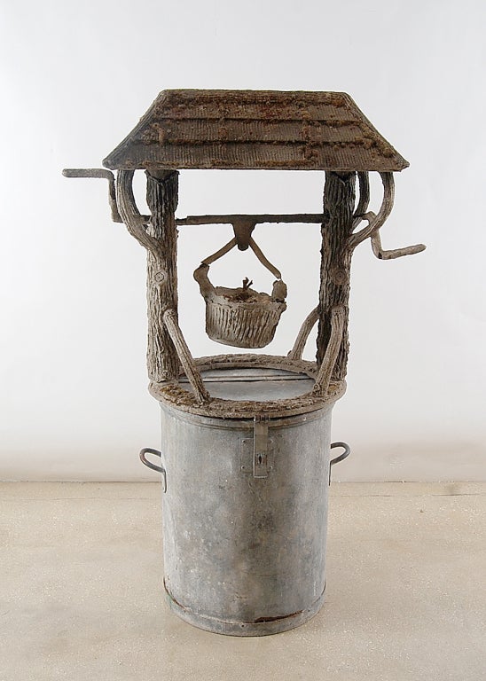 French Garden Antique Faux Bois Well Head For Sale at 1stDibs
