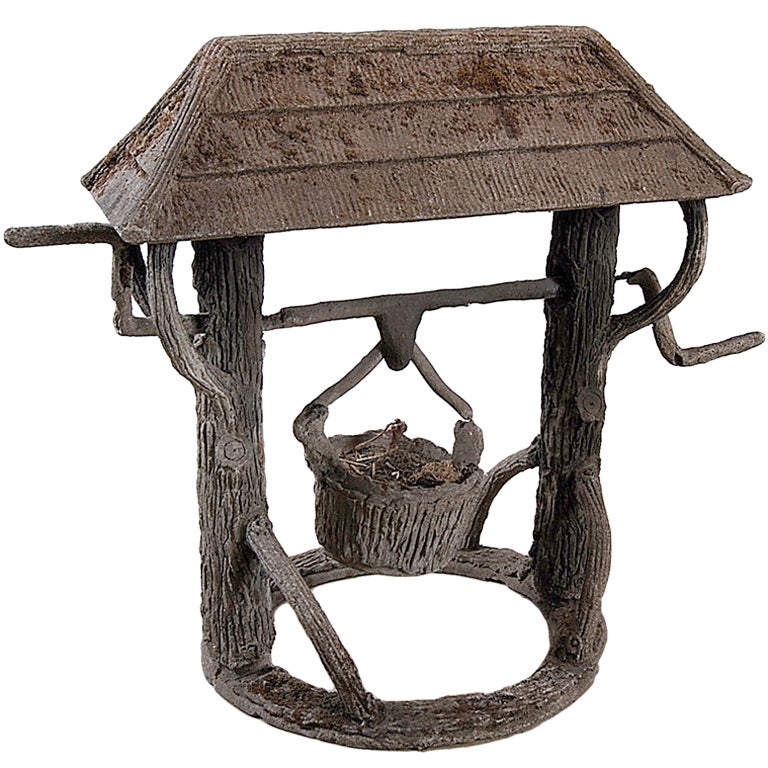 French Garden Antique Faux Bois Well Head For Sale at 1stDibs