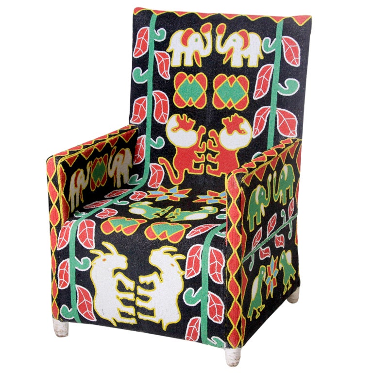 African Beaded Chair at 1stDibs | african beaded chairs, beaded african ...