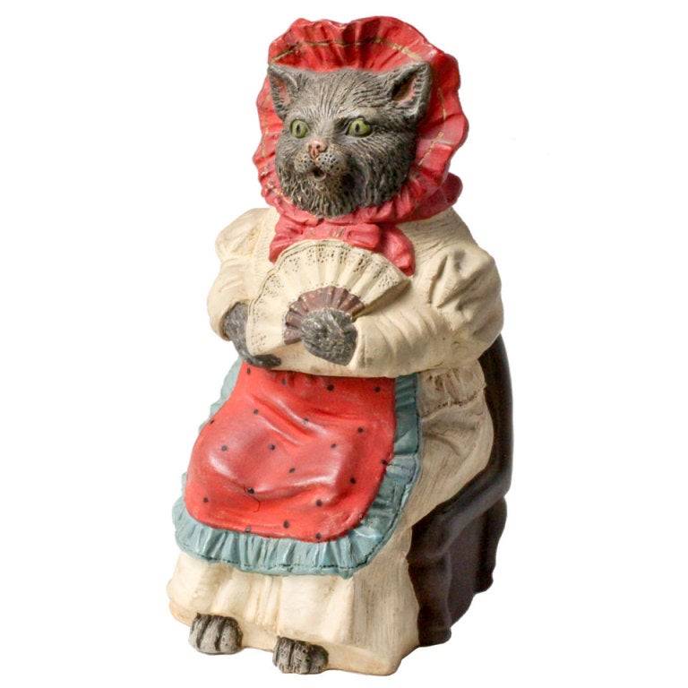 Ceramic Cat Figure at 1stDibs