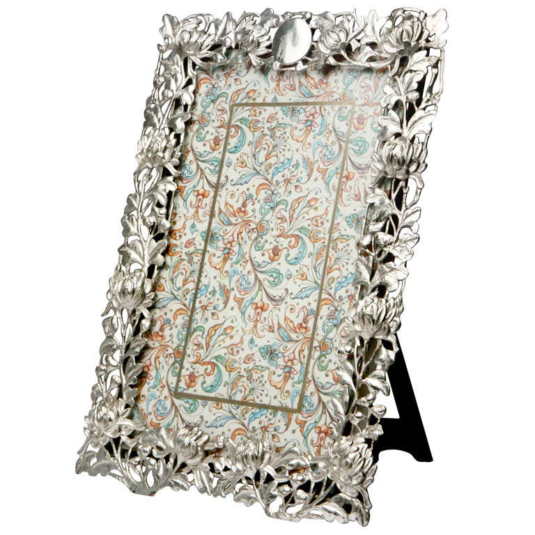 Silver Flower Picture Frame at 1stDibs
