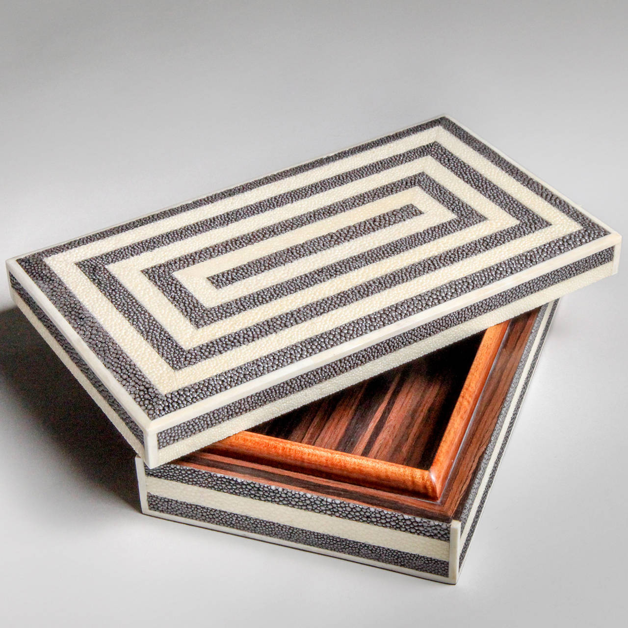 Black and White Shagreen Box at 1stdibs