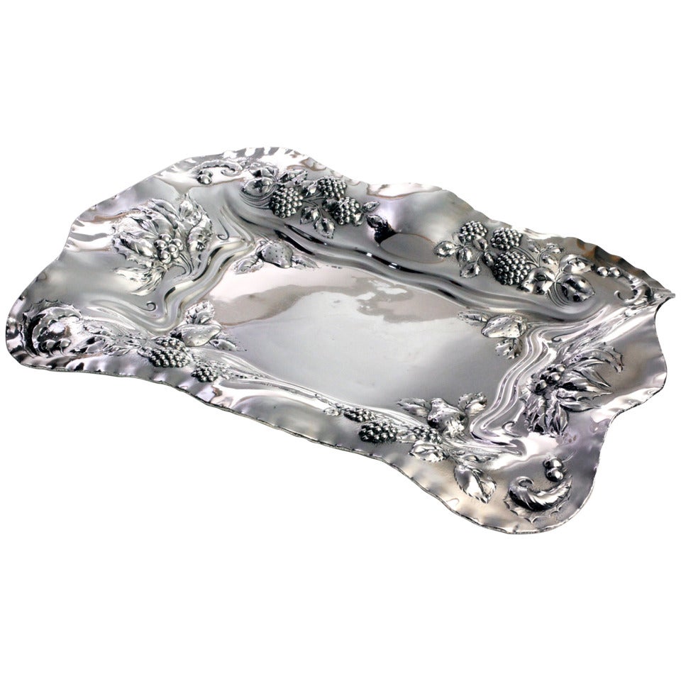 Round Silver Tray For Sale at 1stDibs