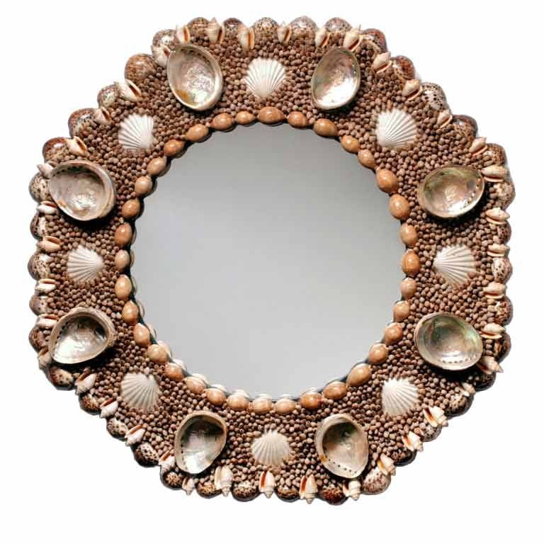 Pair Vintage Shell Mirrors at 1stDibs