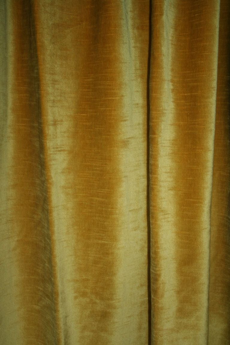 Pair of Gold Velvet Drapes at 1stDibs