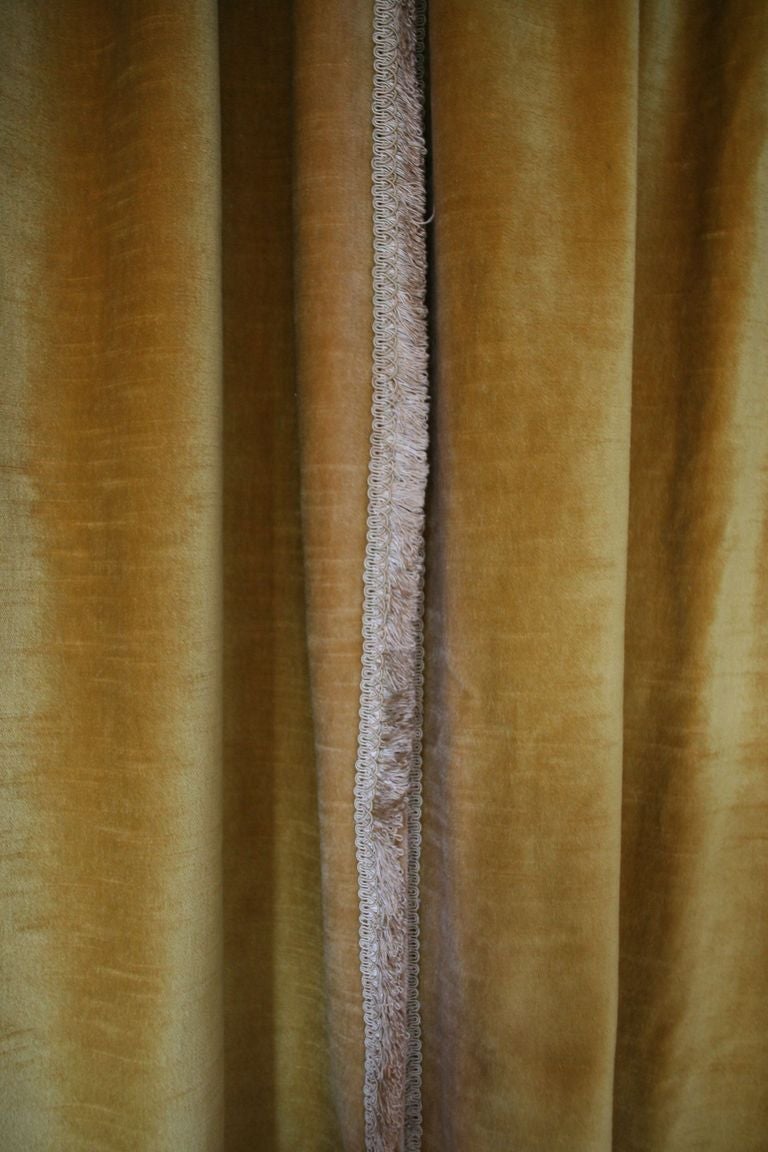 Pair of Gold Velvet Drapes at 1stDibs