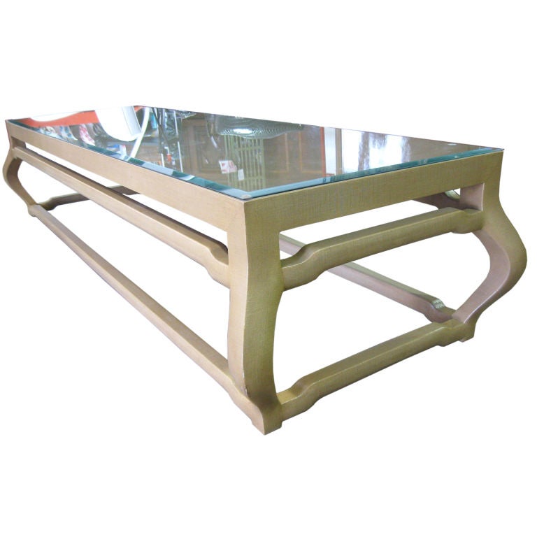 Spectacular J.Robert Scott Linen Wrapped Coffee Table at 1stDibs