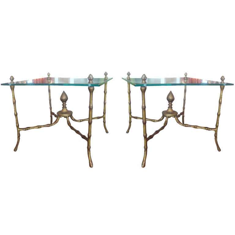 Pair of Metal Acorn Tables at 1stDibs
