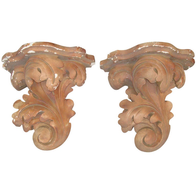 Pair of Draper Style Vintage Brackets at 1stDibs