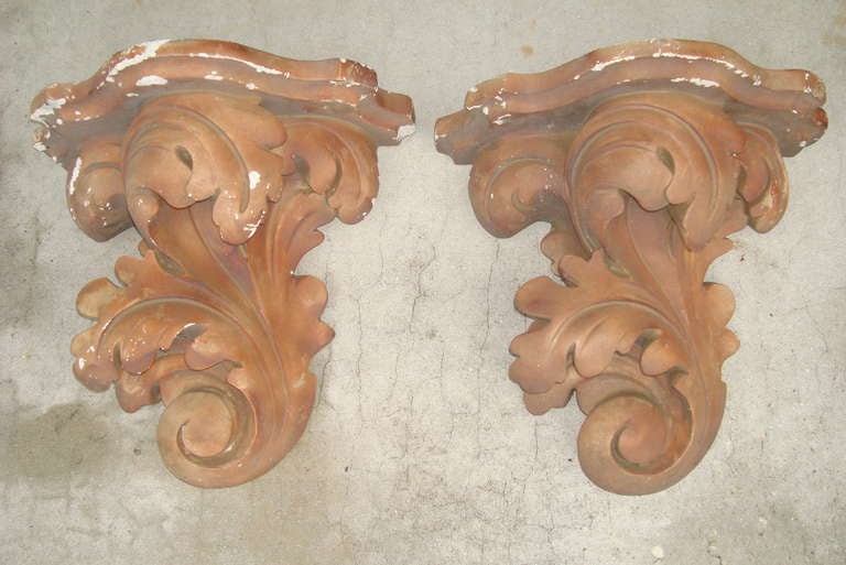 Pair of Draper Style Vintage Brackets at 1stDibs