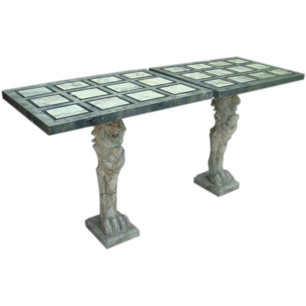 Custom Faux Finished Lion's Paw Tables at 1stDibs