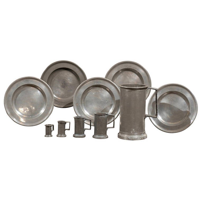 Collection of 19th Century Pewter (plates are sold) at 1stDibs