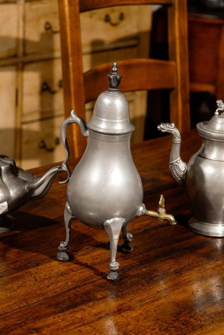 Collection of Antique Pewter Teapots, Samovars and Coffee Pots at 1stDibs