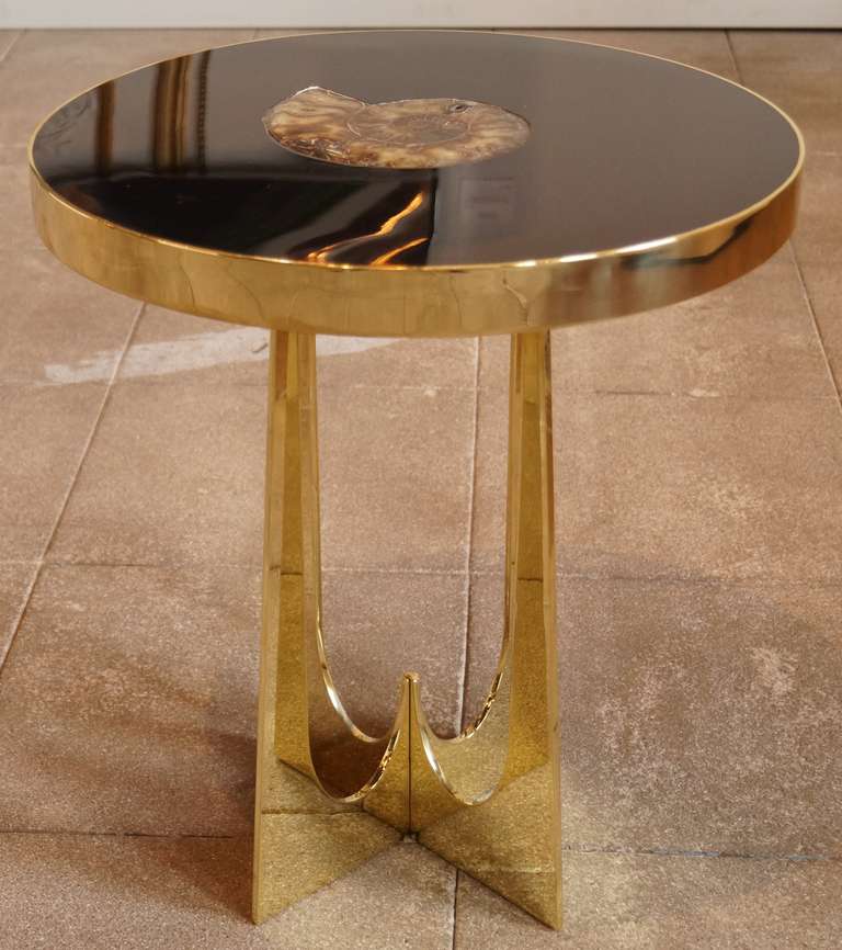 Brass and Resin Side Table by Adam Thomas Hebb, USA, 2014 at 1stDibs