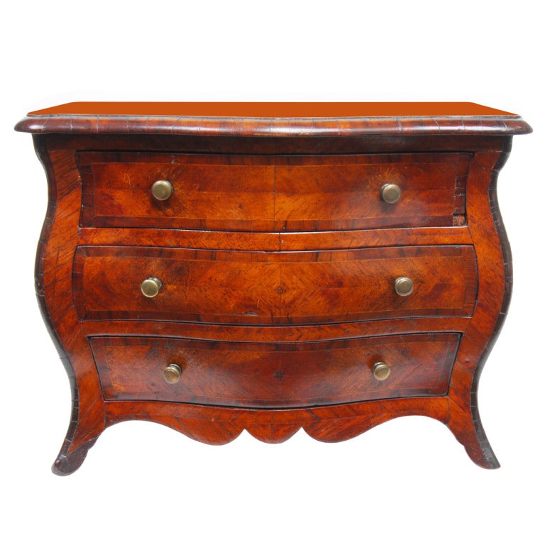 Italian Miniature Bombe Chest, c1750 at 1stDibs
